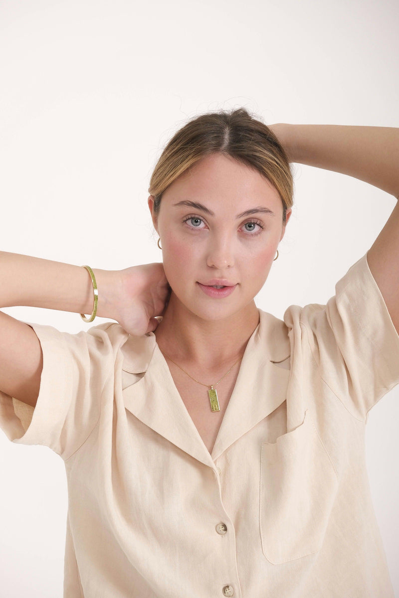 Initial Vertical Gemstone Necklace – Anna Lou of London