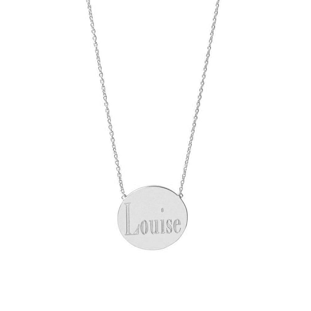 Solid Gold Name Disc Necklace - Anna Lou of London